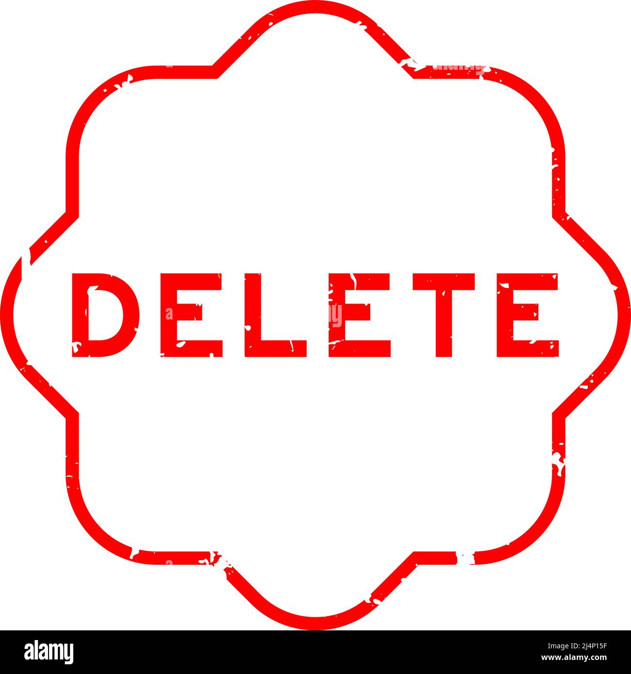 Grunge red delete word rubber seal stamp on white background Stock ...