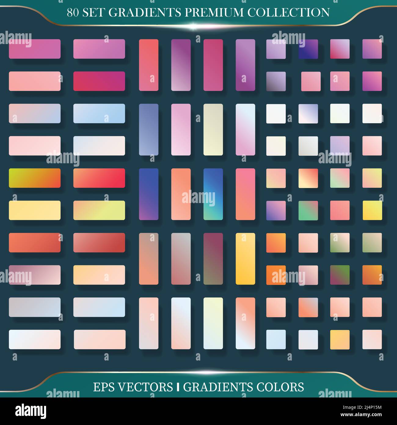 Mega set collection soft pastel gradients palettes combinations Premium ...