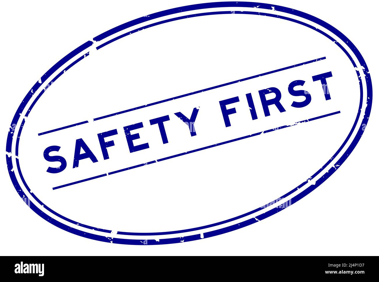 Grunge blue safety first word oval rubber seal stamp on white background Stock Vector Image ...