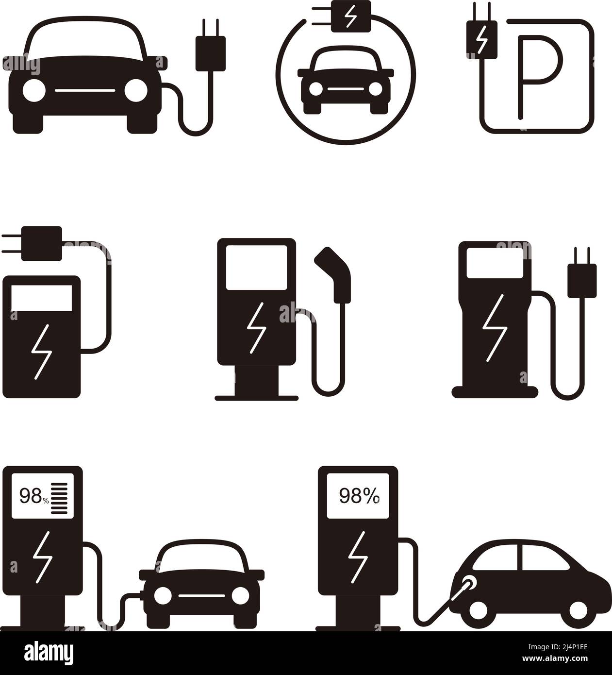 Electric car charging station icon, vector icon Stock Vector Image ...