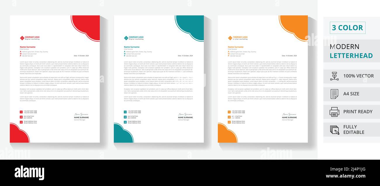 Abstract Corporate simple Business Style Letterhead Design. Print Ready ...