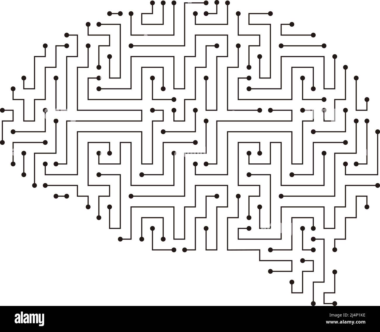 circuit board, maze and brain, Artificial intelligence concept. vector illustration Stock Vector ...