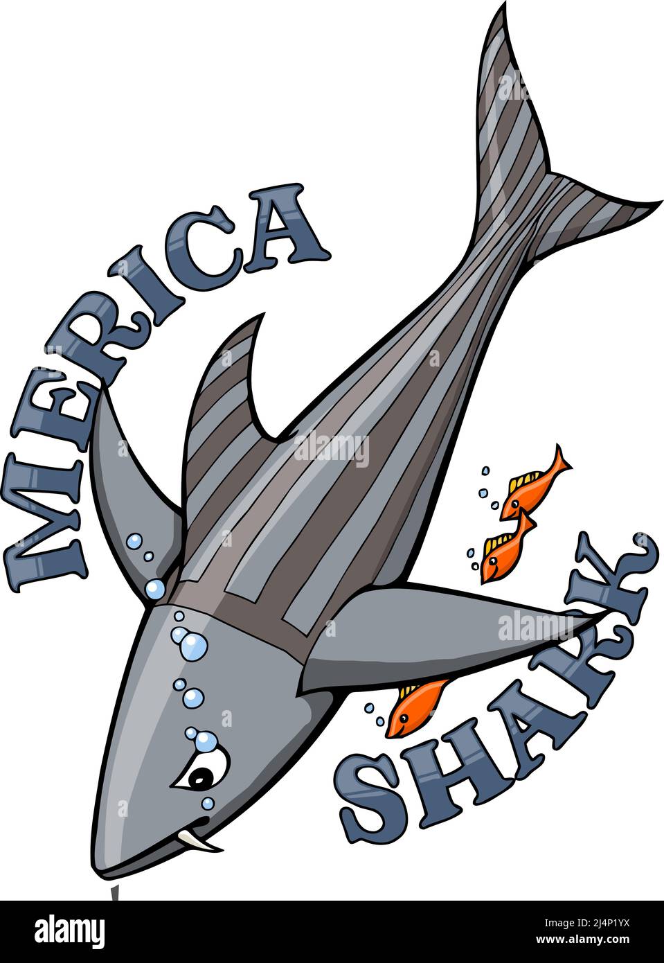 cartoon america shark with gray stripes Stock Vector Image & Art - Alamy