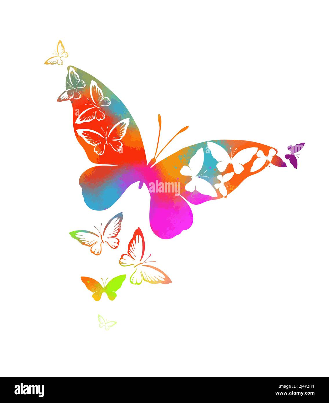 Abstract multicolored butterflies. Vector illustration Stock Vector ...