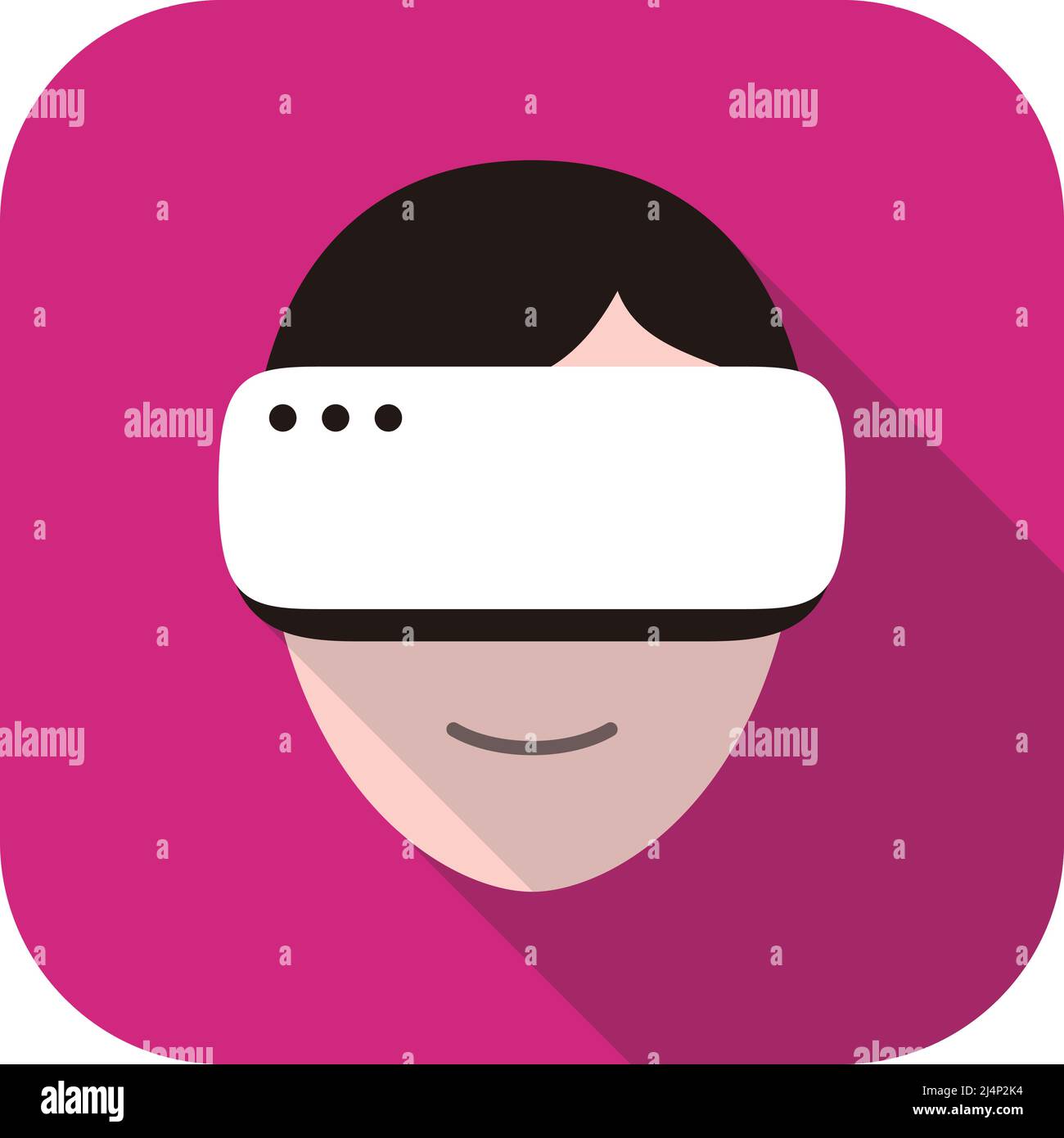 Beauty girl wearing Virtual reality glasses. front view, playing games ...