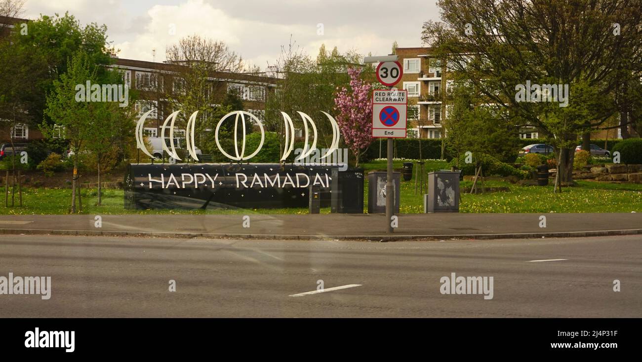 Happy Ramadan display sign Stock Photo - Alamy