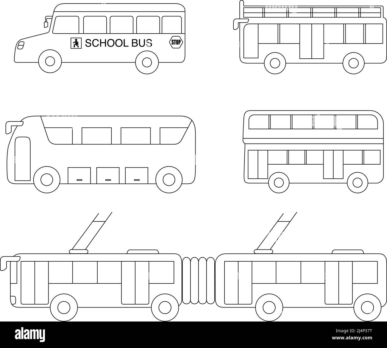 Bus icon set, outline vector illustration Stock Vector Image & Art - Alamy