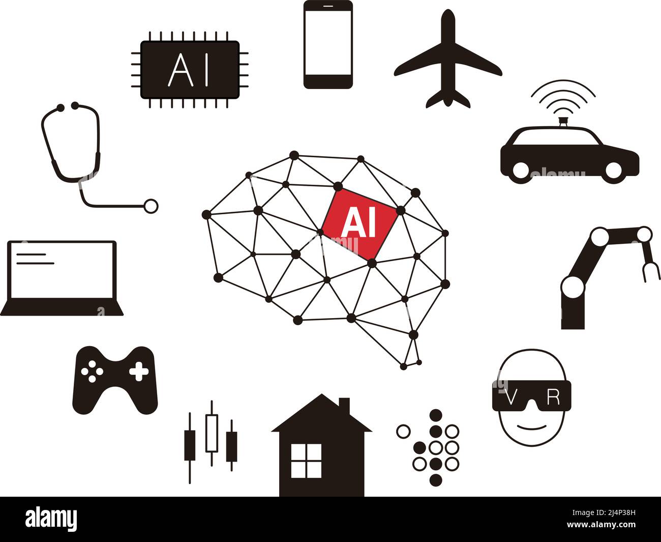 Artificial intelligence connect the future, vector illustration Stock ...