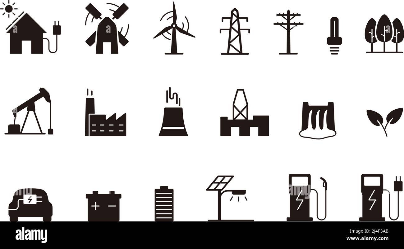 Power and energy vector icons set Stock Vector Image & Art - Alamy