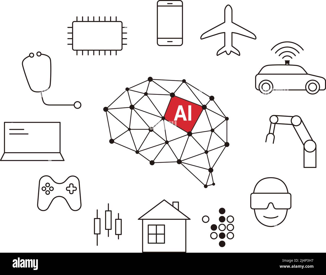 Artificial intelligence connect the future, vector illustration Stock ...