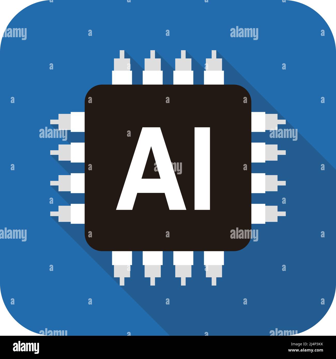 Microchip icon, Artificial intelligence concept. vector illustration ...