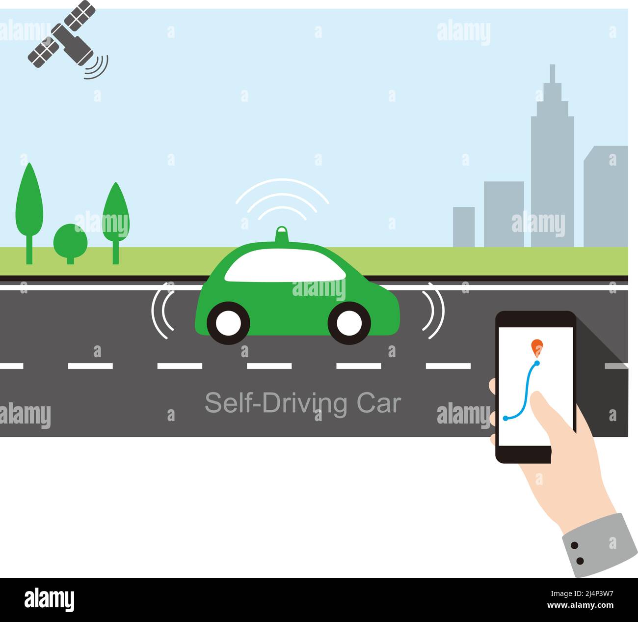 Car driving city road Stock Vector Images - Alamy
