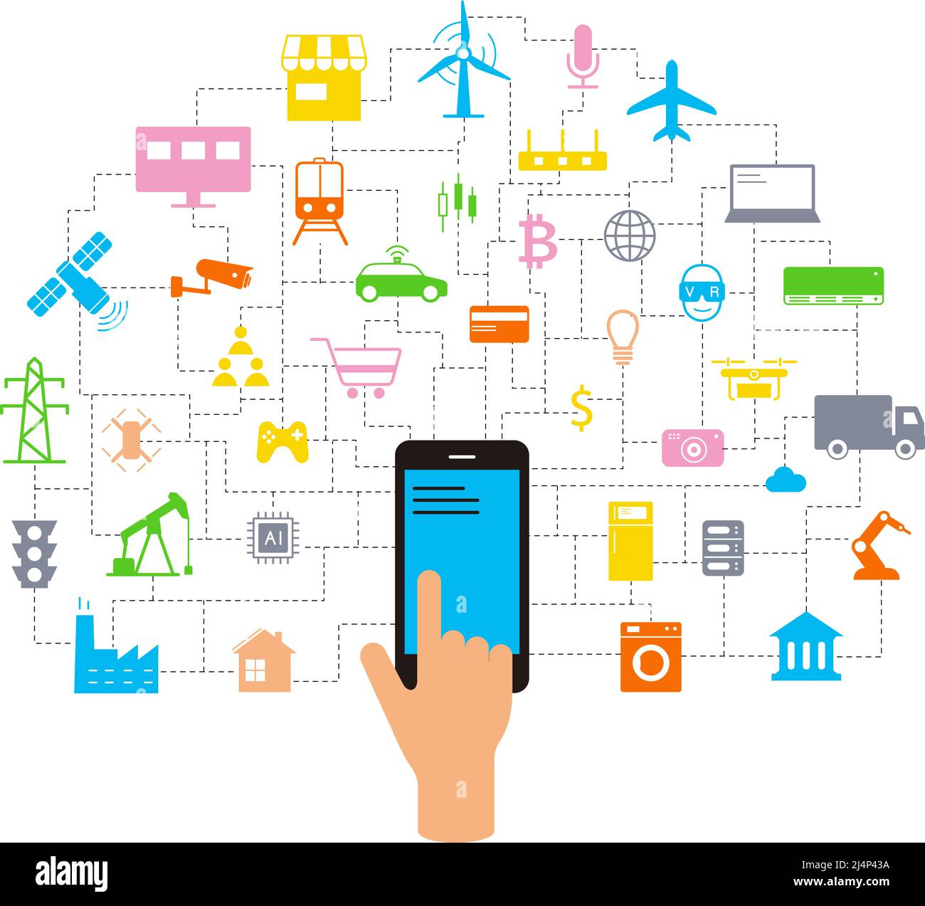 Artificial intelligence connects the future, vector illustration Stock ...