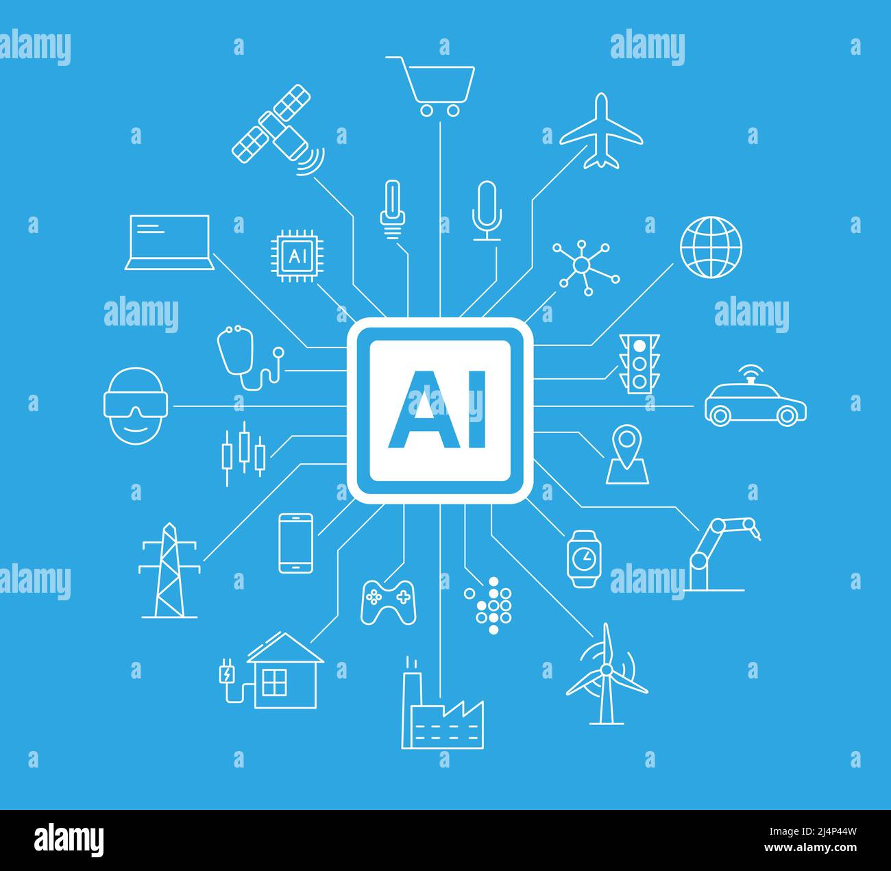 Artificial intelligence connects the future, vector illustration Stock ...