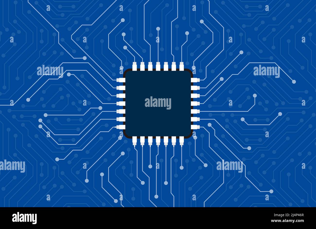 Microchip in the center, Artificial intelligence concept. vector ...