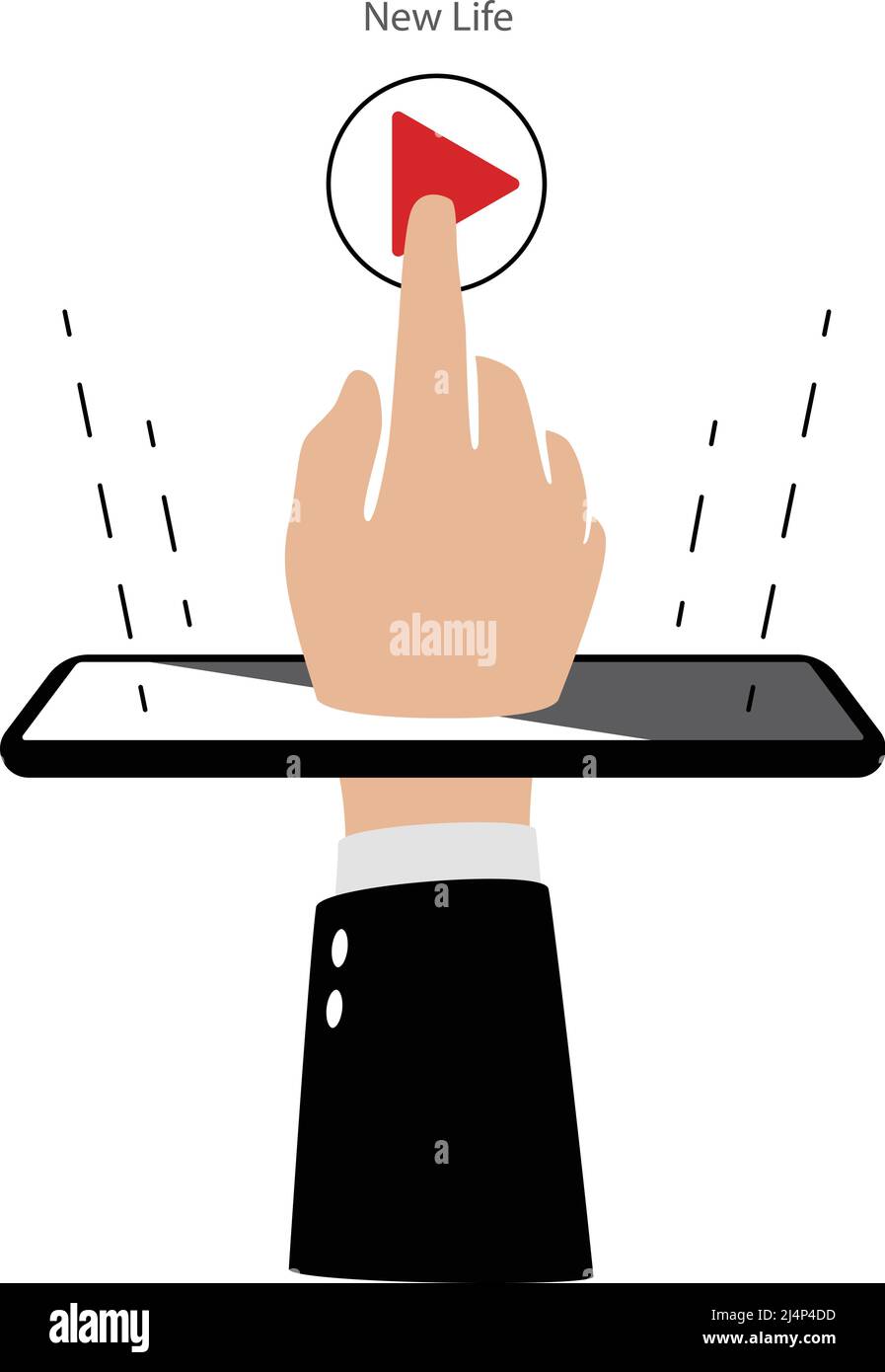 VR and Metaverse Technology Concepts. Hand passing through the tablet ...