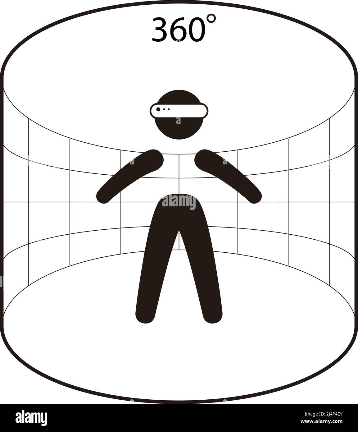 Minimal Metaverse icon Design. Person Enjoying an Experiences of ...