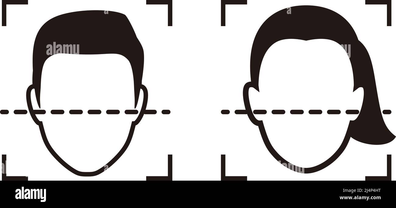 Face ID, facial Recognition System concept icons, biometric ...