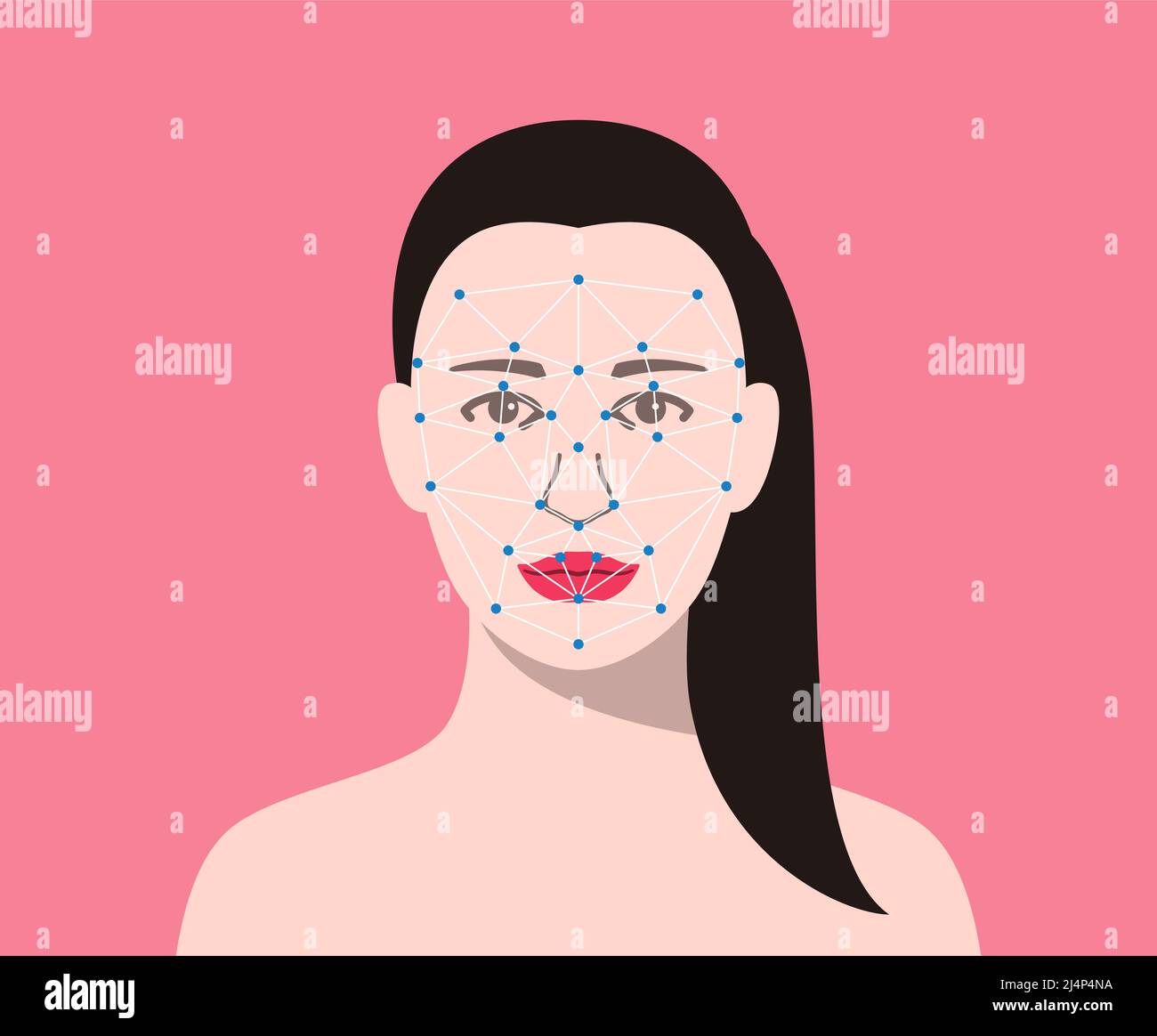 Face ID, facial Recognition System concept icons, take a picture Stock ...