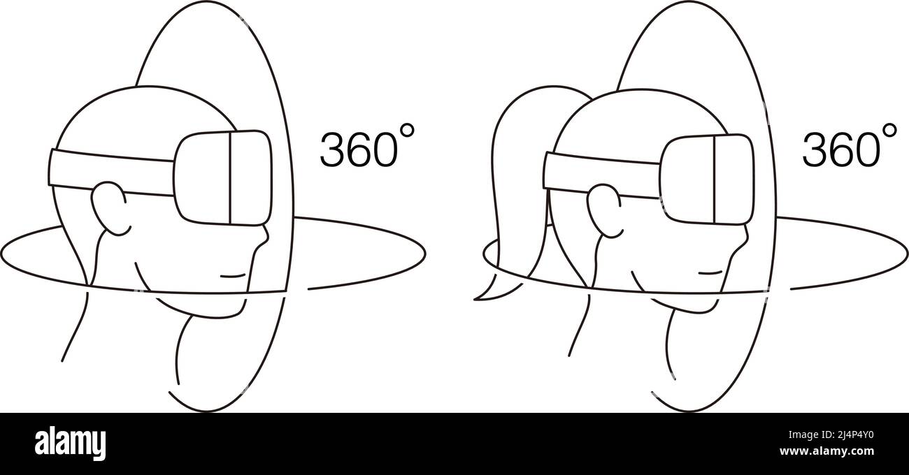 Man and women wearing Virtual reality glasses. front view, playing ...