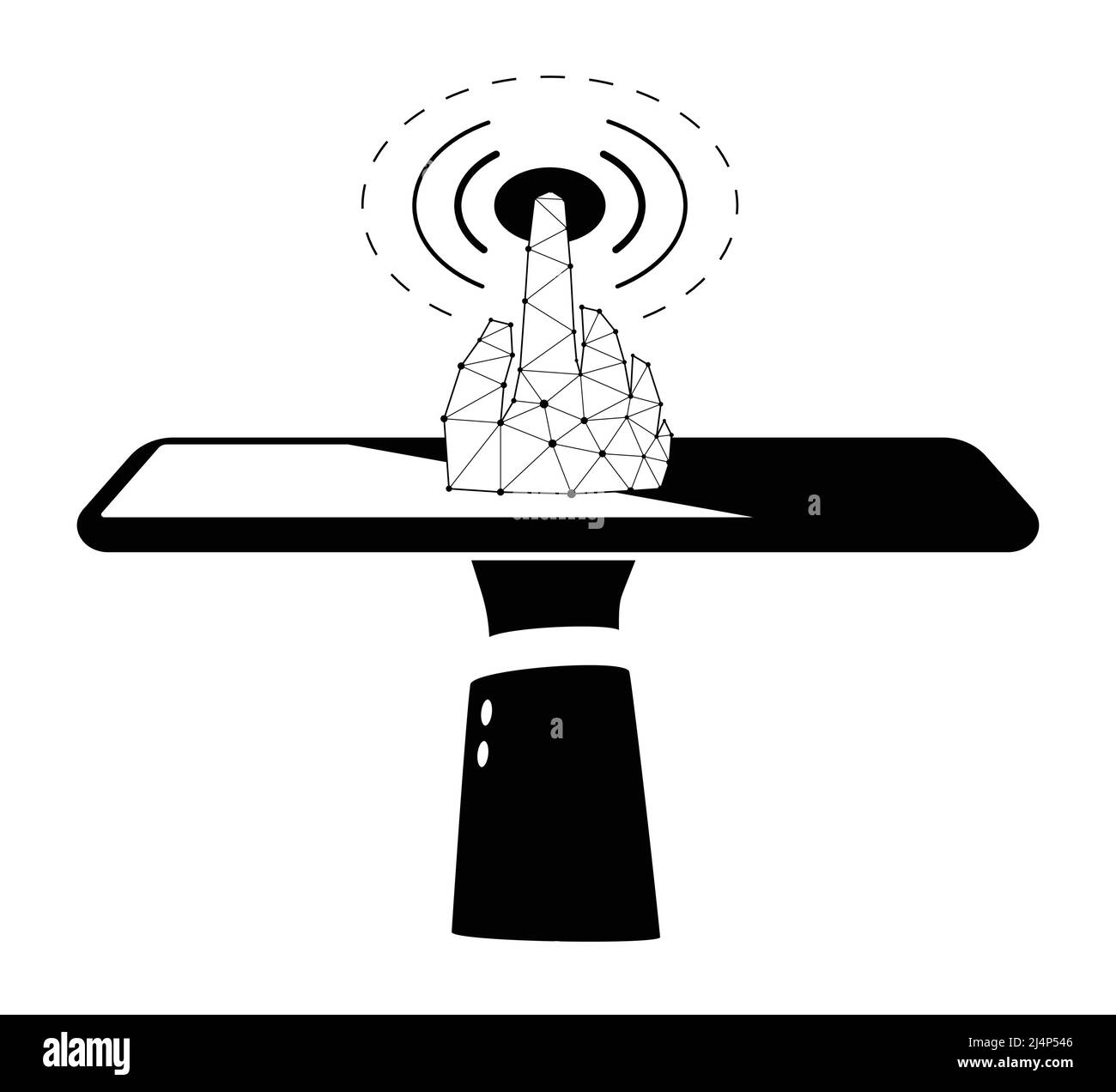 VR and Metaverse Technology Concepts. Hand passing through the tablet ...