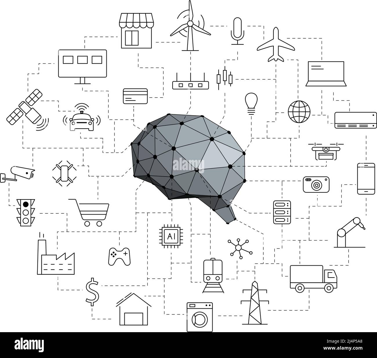 Artificial intelligence connects the future, vector illustration Stock ...