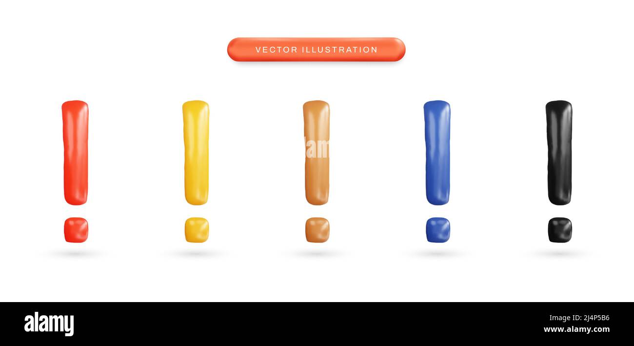 Realistic 3d exclamation mark vector illustration Stock Vector Image ...