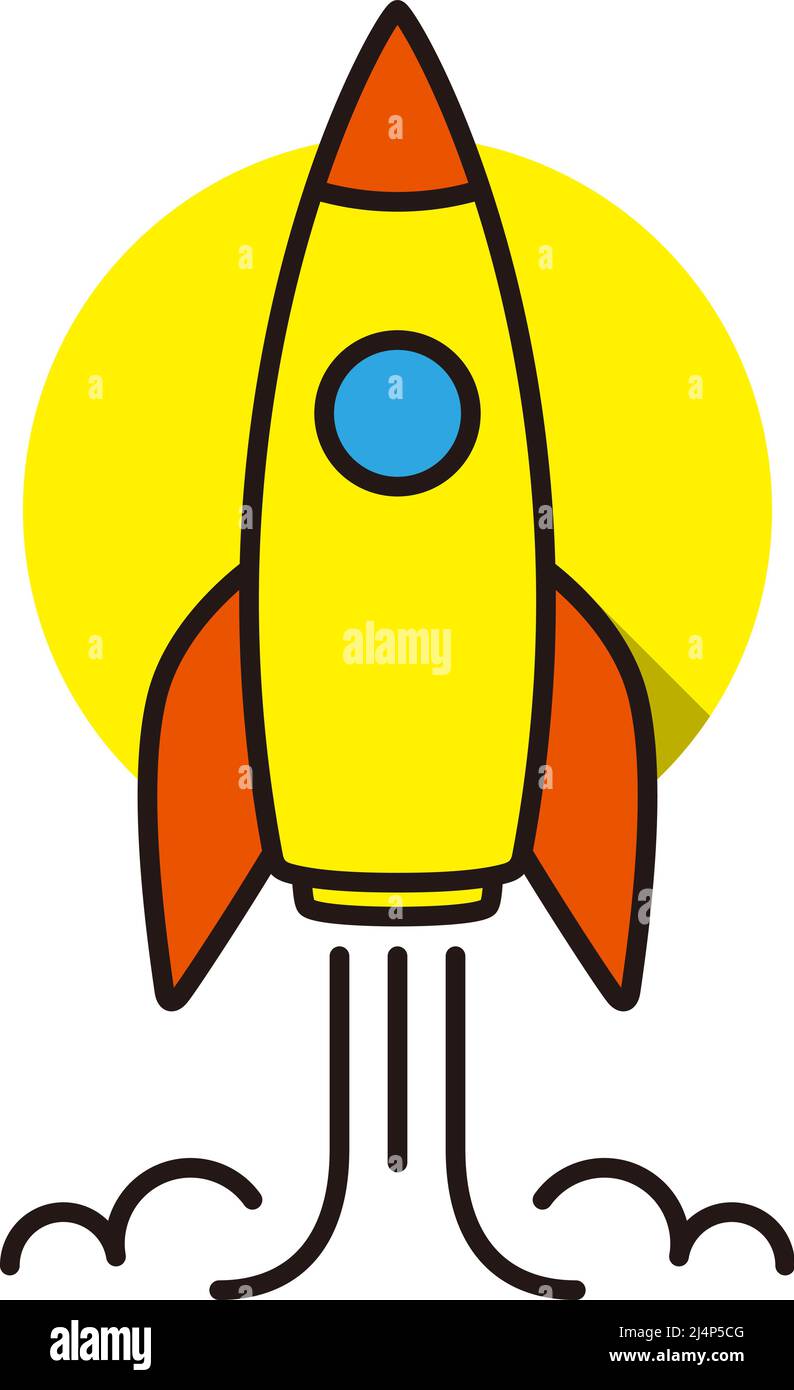 Single flat rocket fly to the space, vector illustration Stock Vector ...