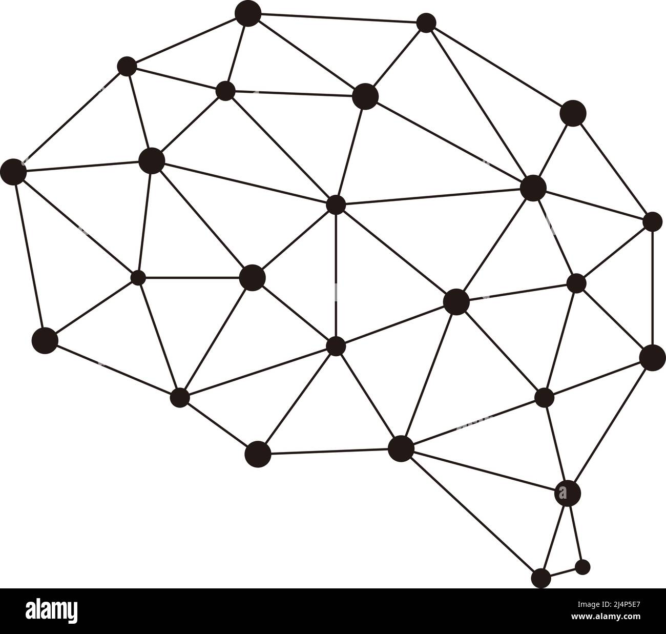Artificial intelligence concept. Dot circuit board brain logo icon ...