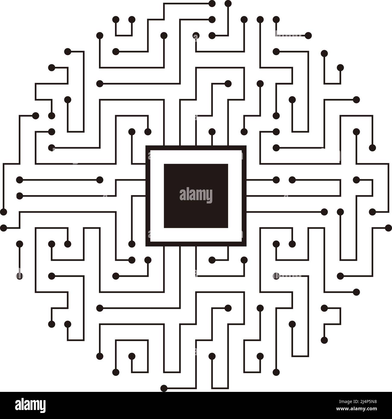 circuit board, chip and maze, Artificial intelligence concept. vector illustration Stock Vector ...