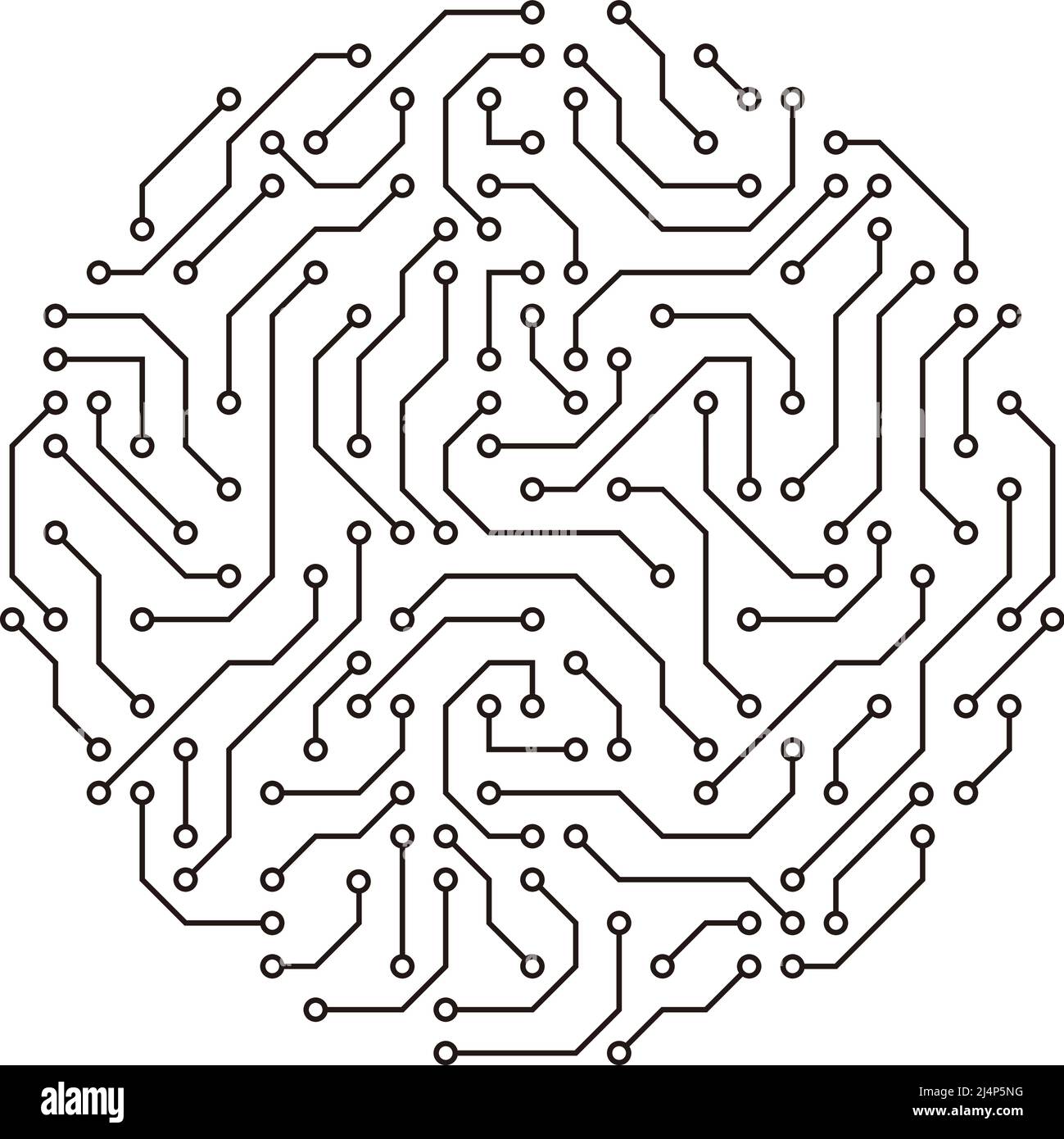 circuit board and maze, Artificial intelligence concept. vector ...
