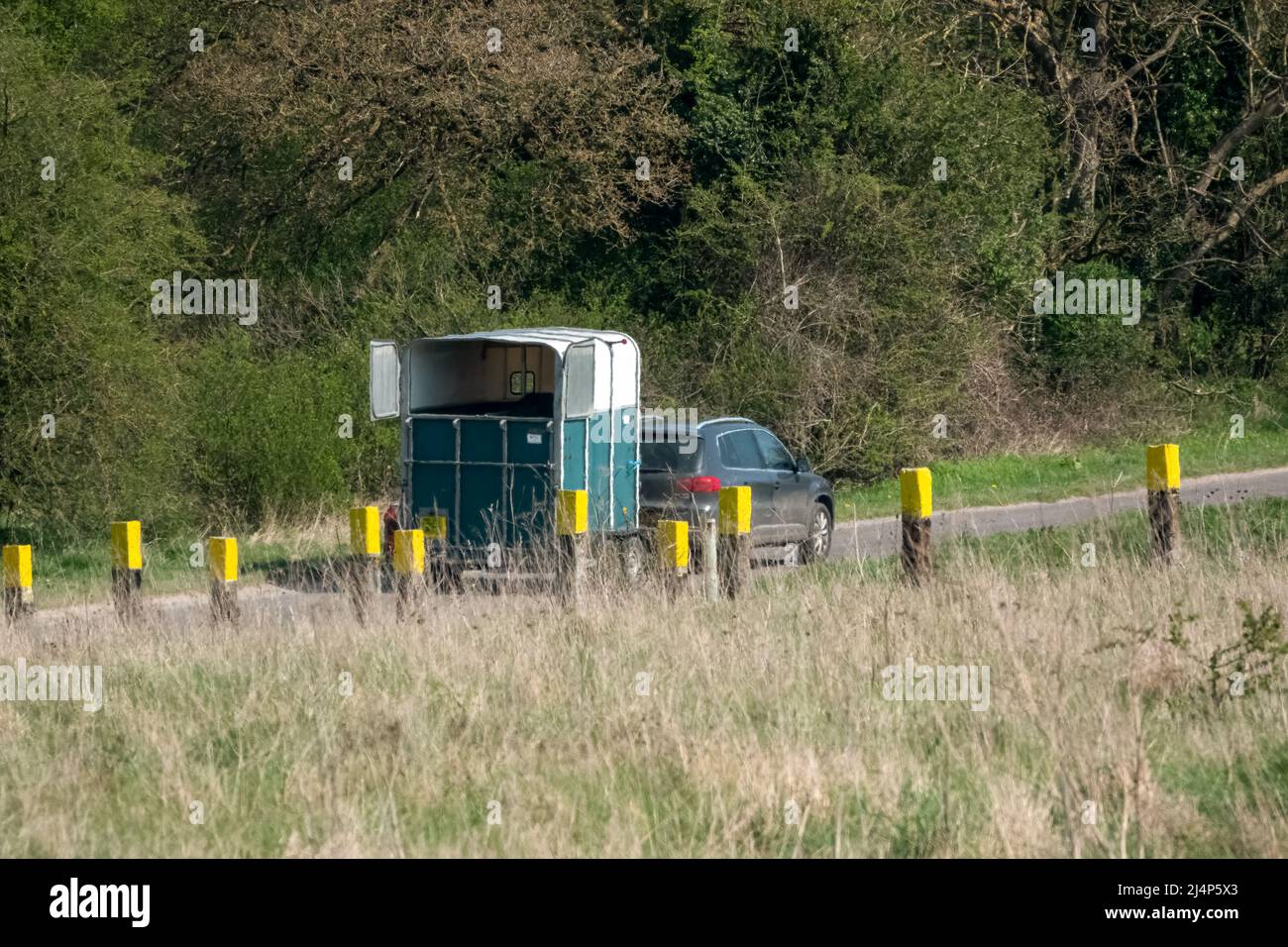 large dark red coach work horse transport lorry in motion through open ...