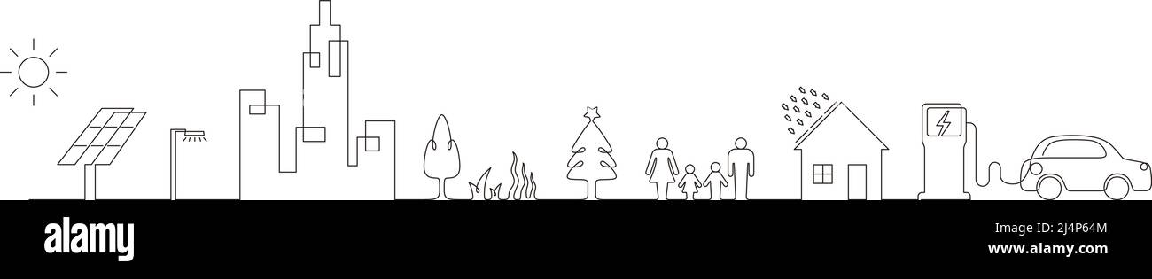 Electric car charging city Stock Vector Images - Alamy