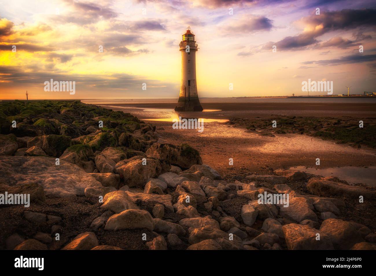 Perch Rock Lighthouse New Brighton Stock Photo - Alamy