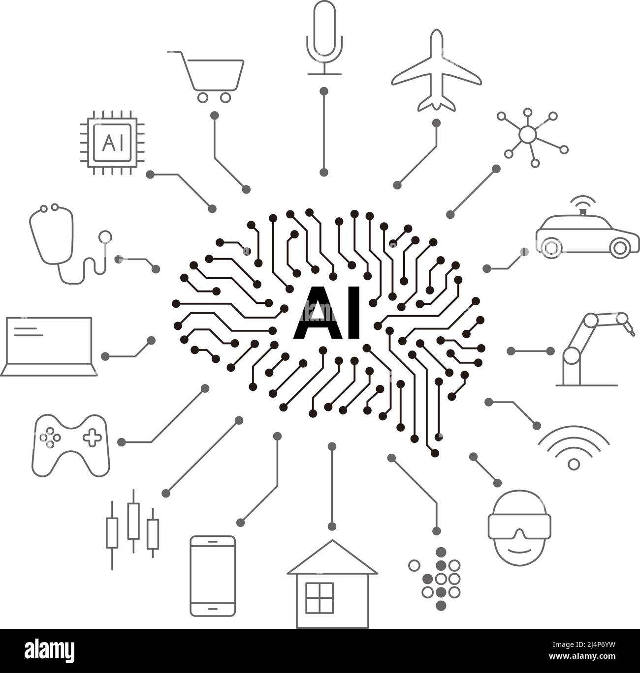 circuit board in the Cyborg head, Artificial intelligence of digital ...