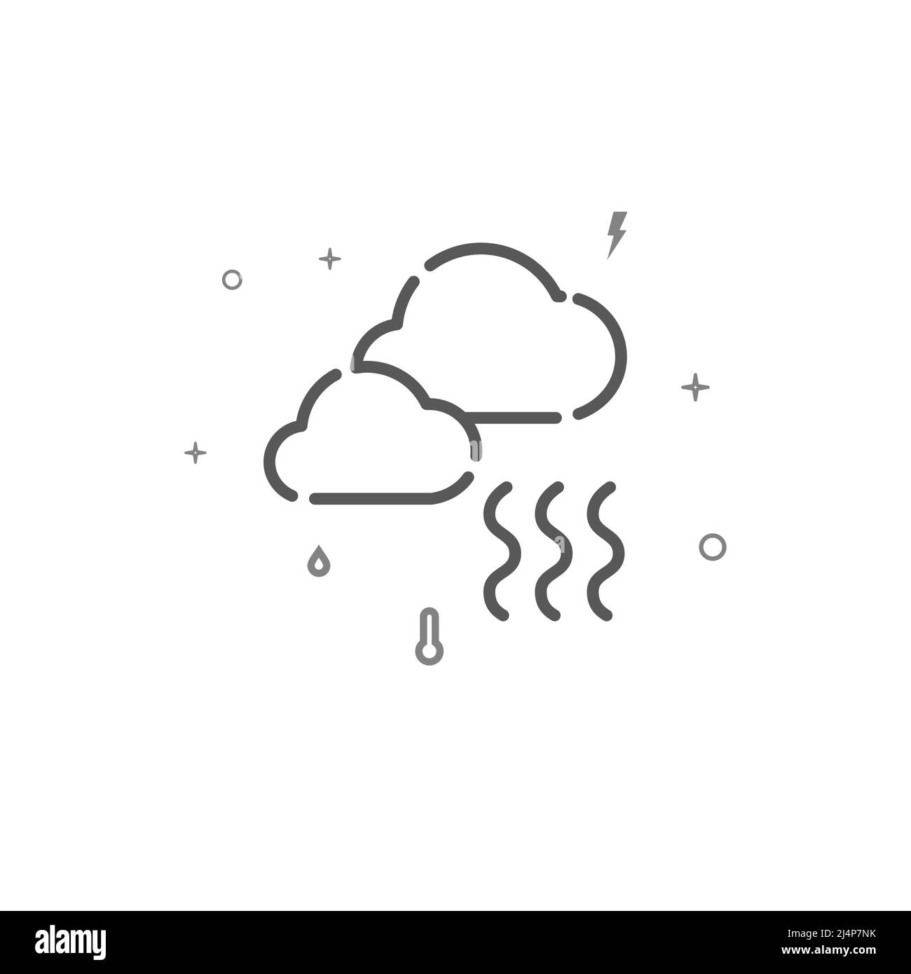 Foggy weather weather simple vector line icon, symbol, pictogram, sign ...