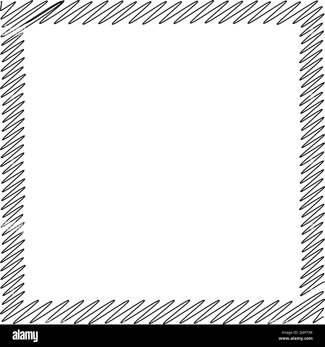 Square freehand drawing, handdrawn scribble, doodle, sketch shape ...