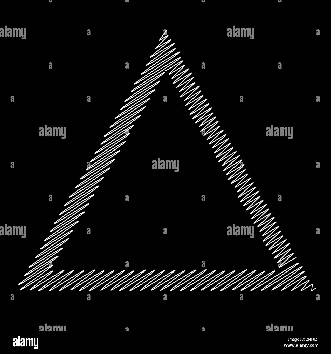 Triangle freehand drawing, handdrawn scribble, doodle, sketch shape ...