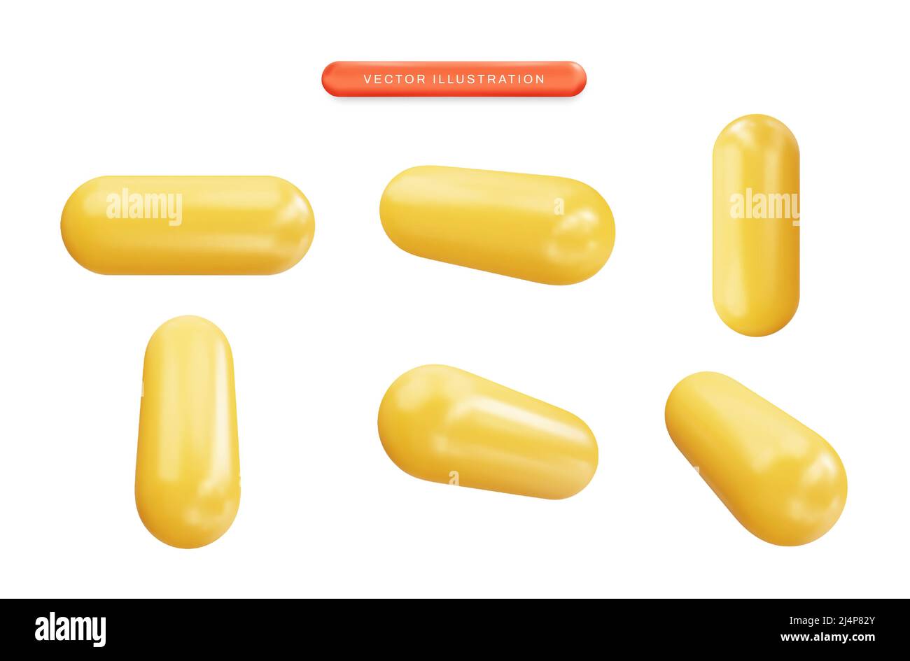 Realistic 3d capsule shape vector illustration Stock Vector Image & Art ...