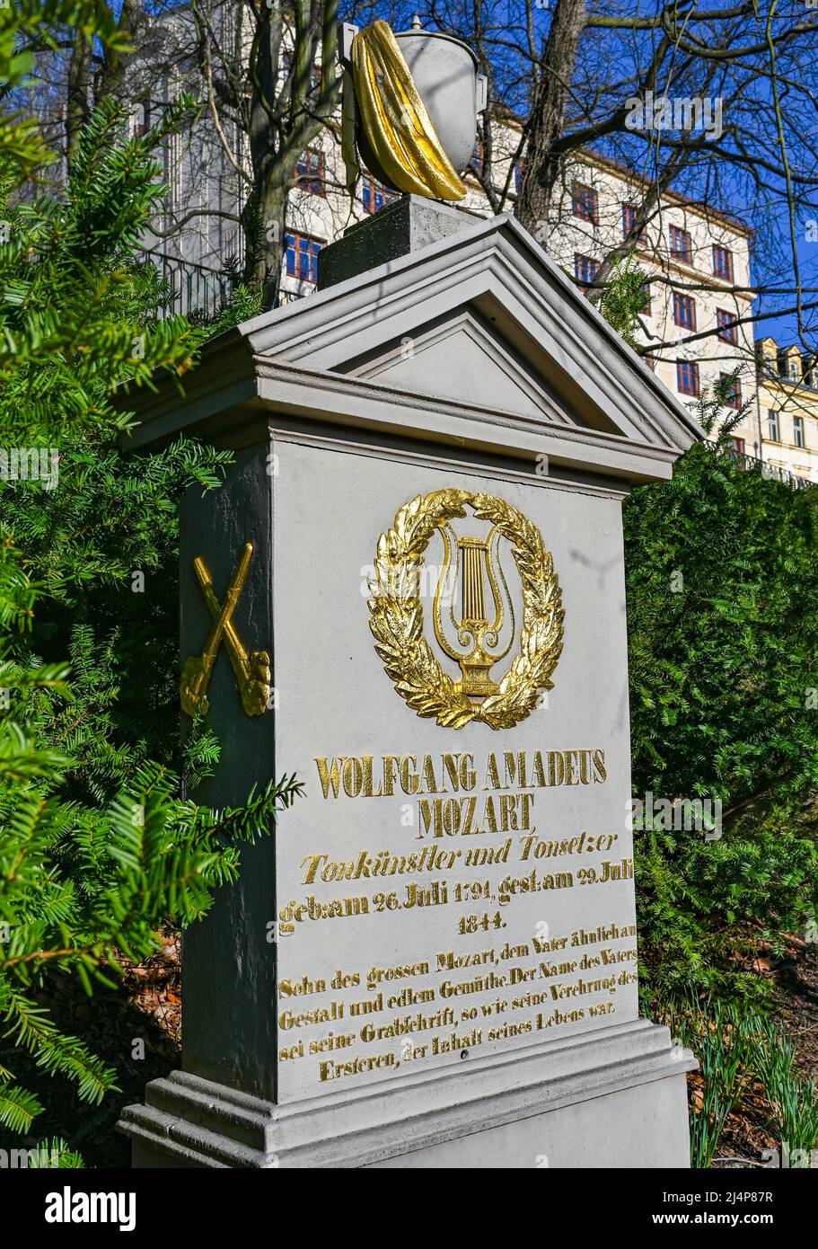 Karlovy Vary, Czech Republic. 10th Apr, 2022. The gravestone of ...