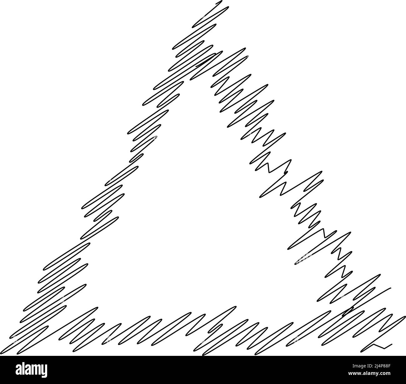 Triangle freehand drawing, handdrawn scribble, doodle, sketch shape ...