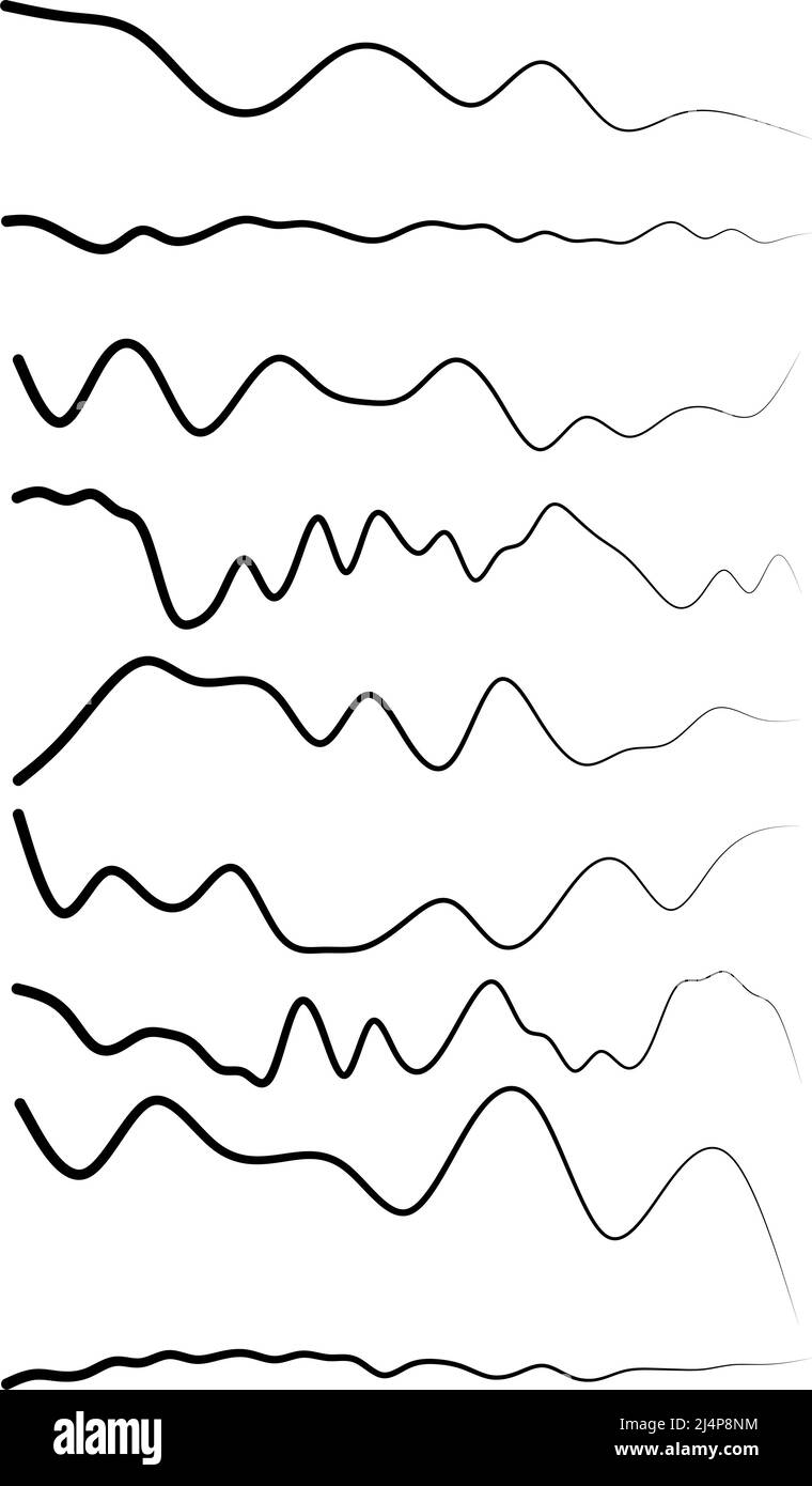 Wavy, waving lines. Wave effect stripes. Zigzag, criss cross streaks ...