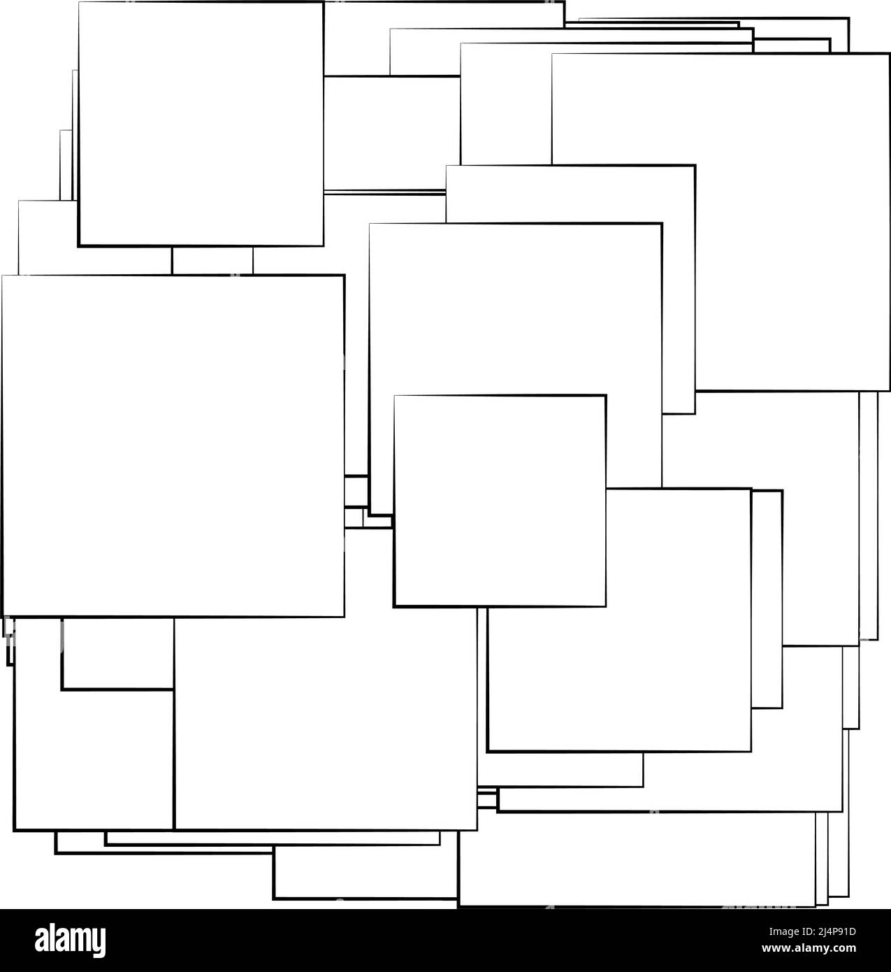 Random Rectangles Structure Vector Composition Pattern Stock Vector