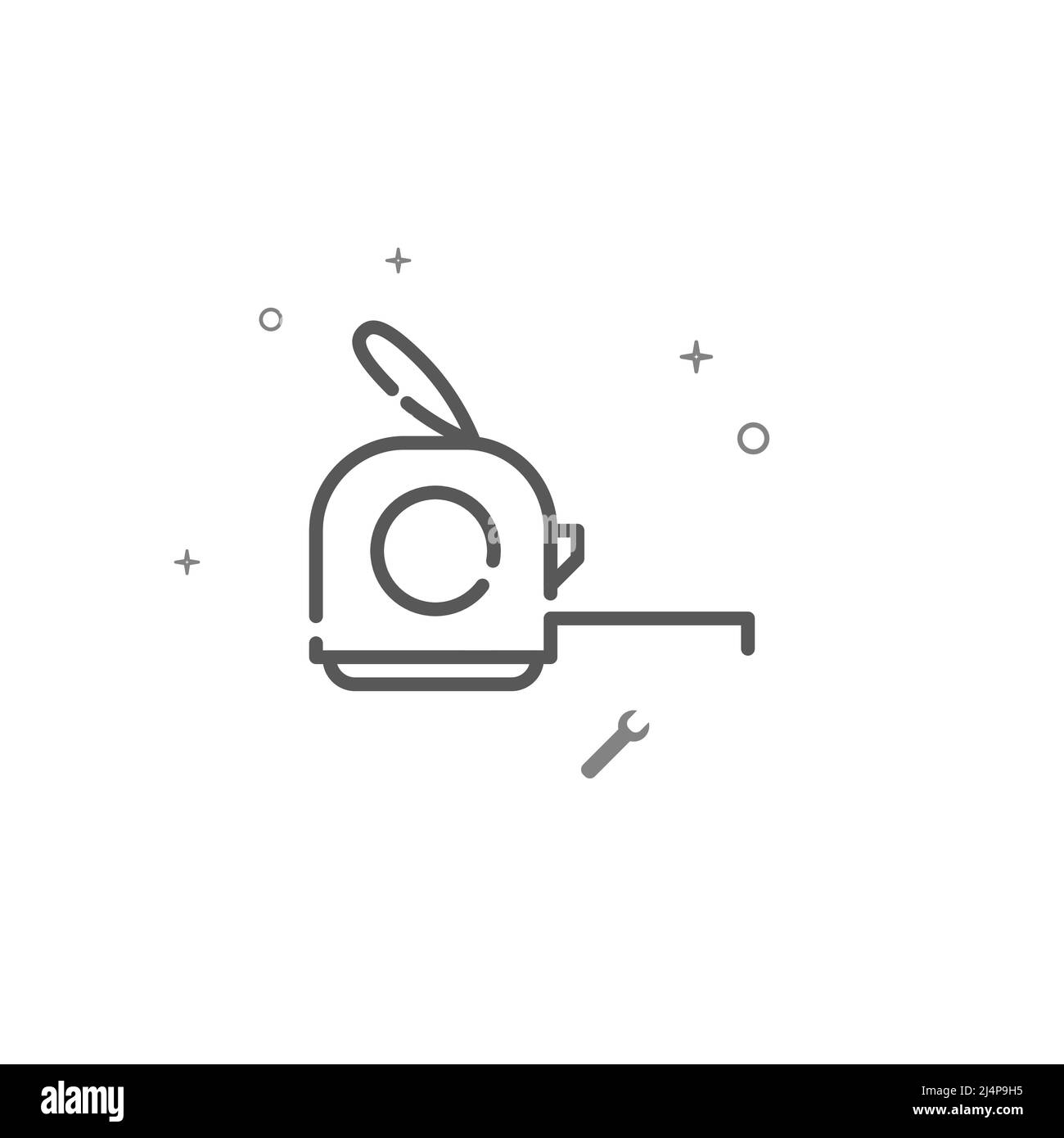 Measuring tape simple vector line icon. Repair and decoration ...