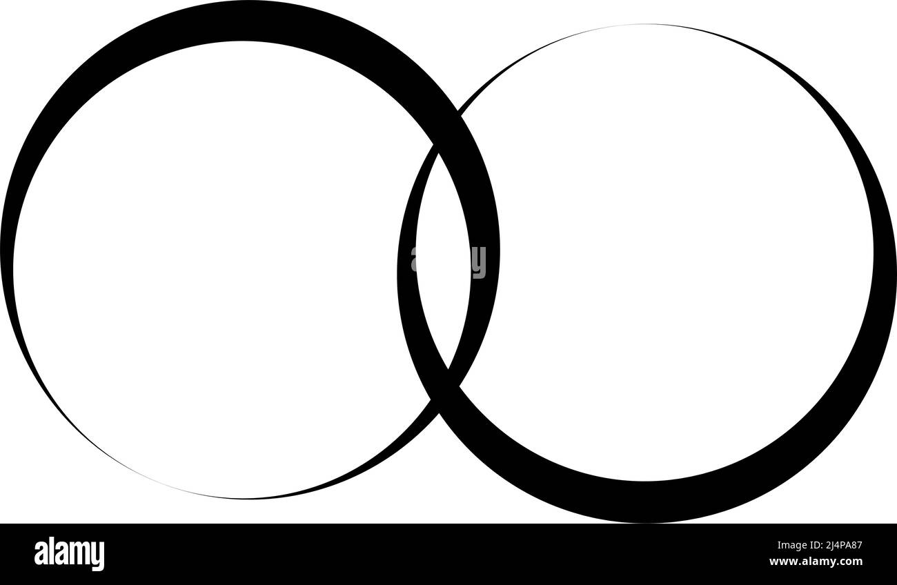 Interlocking, interlace circles circular geometric icon, logo. Stock ...