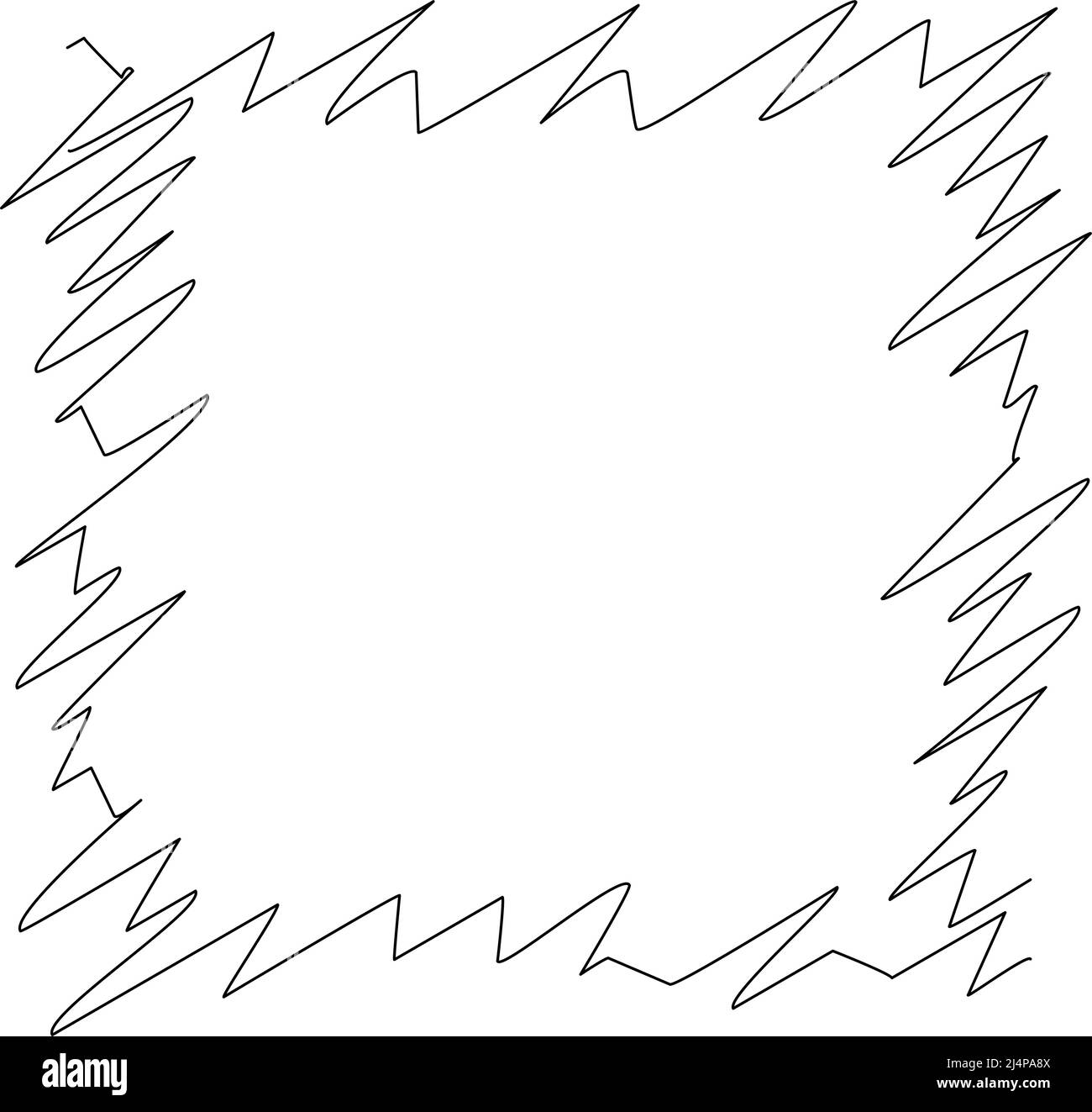 Square freehand drawing, handdrawn scribble, doodle, sketch shape ...