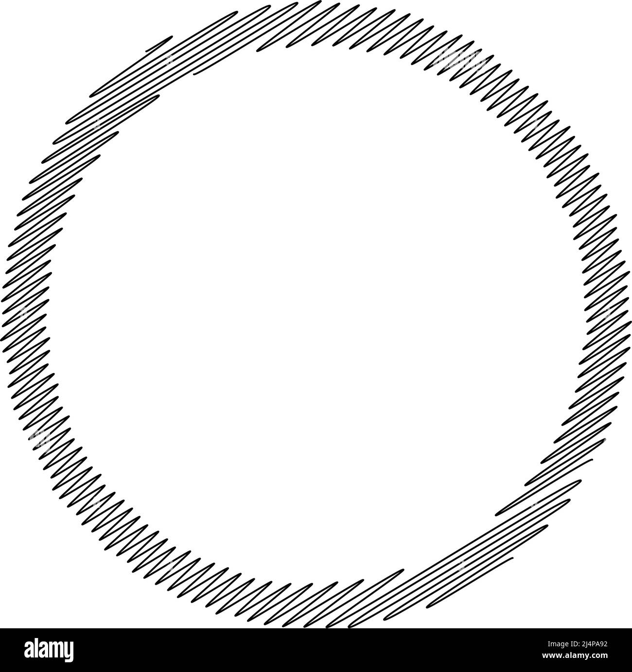 Circle freehand drawing, hand drawn scribble, doodle, sketch shape ...