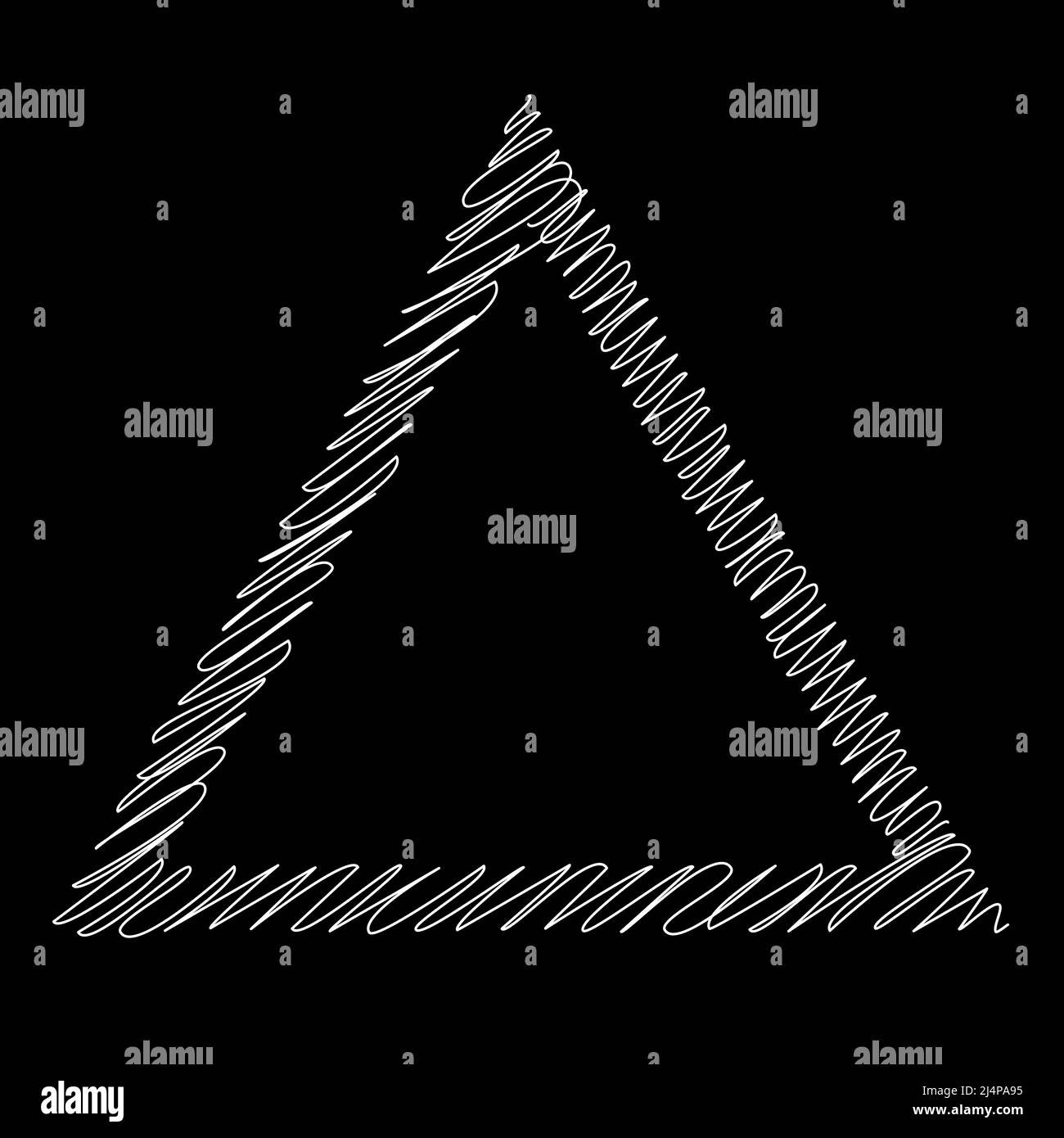 Triangle freehand drawing, handdrawn scribble, doodle, sketch shape ...