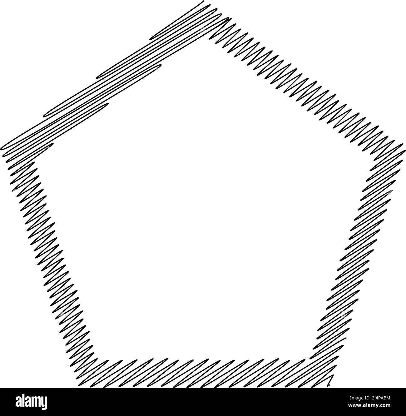 Octagon freehand drawing, handdrawn polygon scribble, doodle, sketch ...