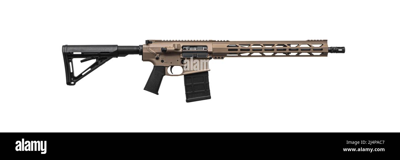 Modern automatic coyote color rifle. Weapons for police, special forces ...